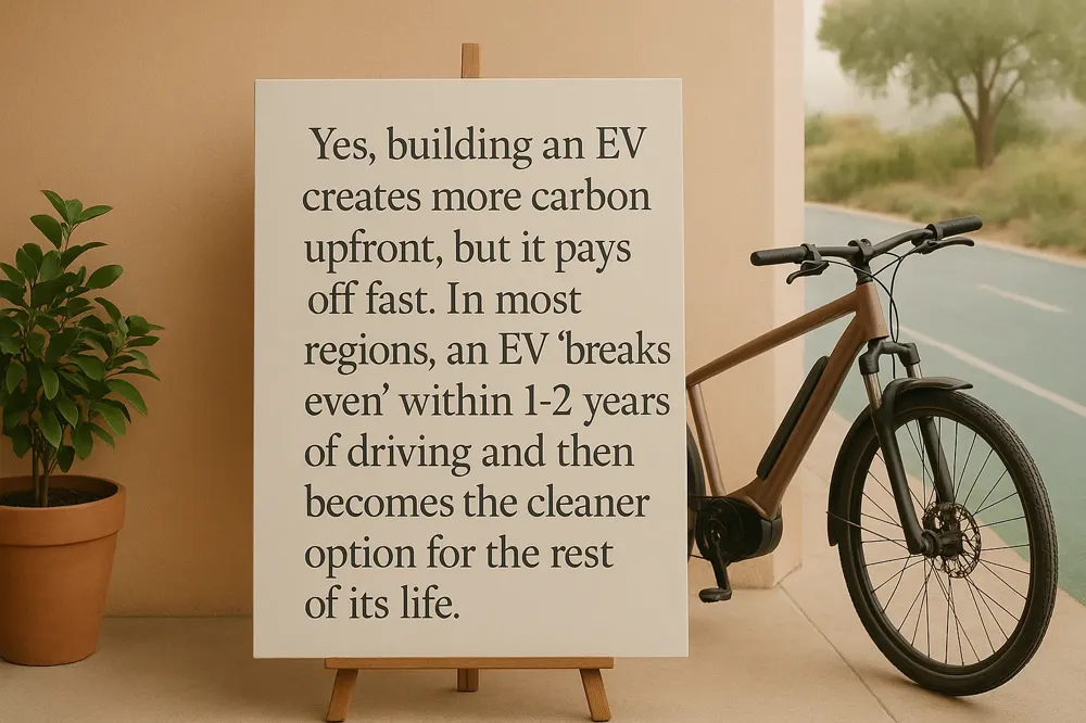 Yes, building an EV creates more carbon upfront, but it pays off fast ...